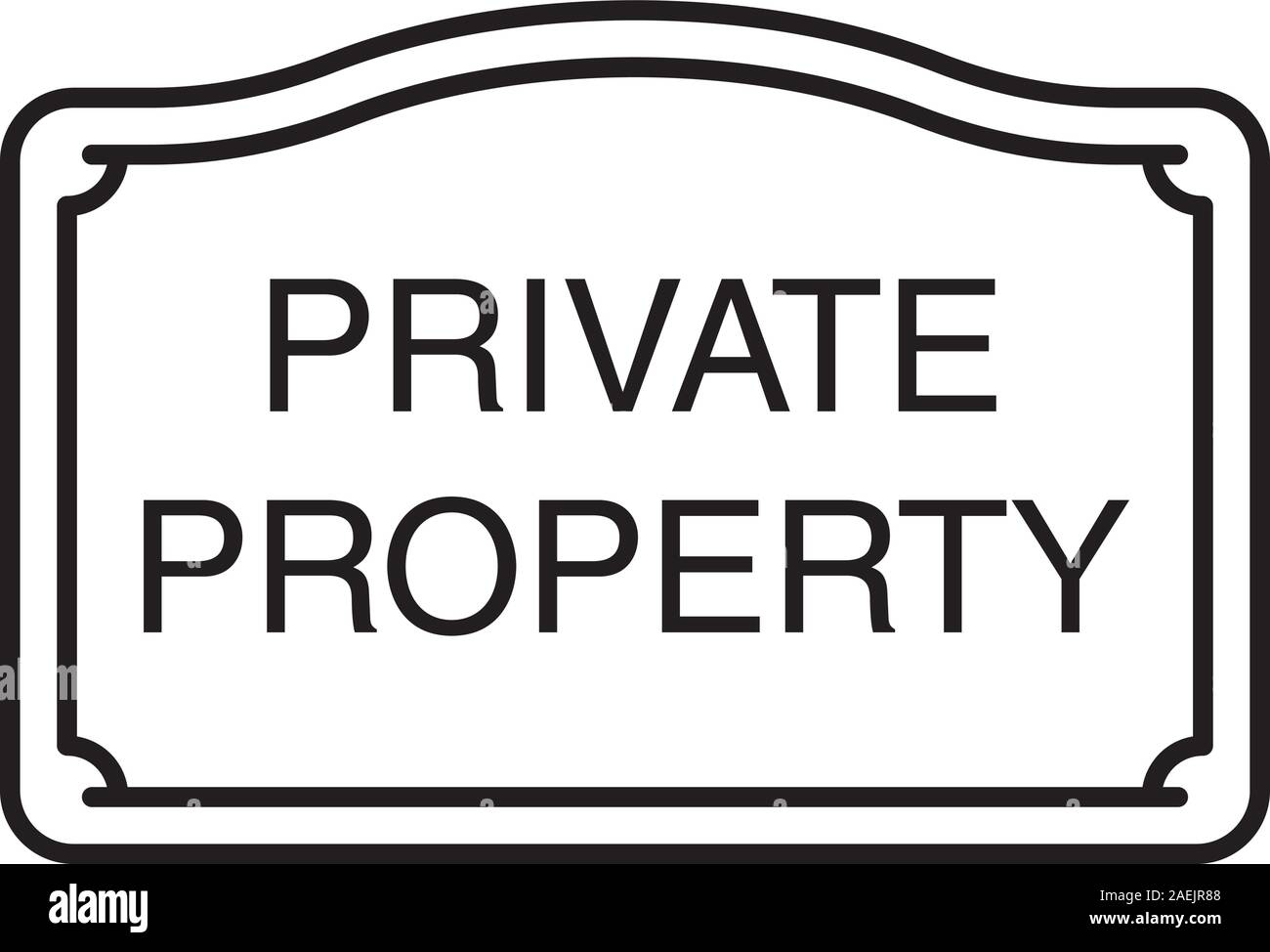 Real property sign linear icon. Thin line illustration. Property ...
