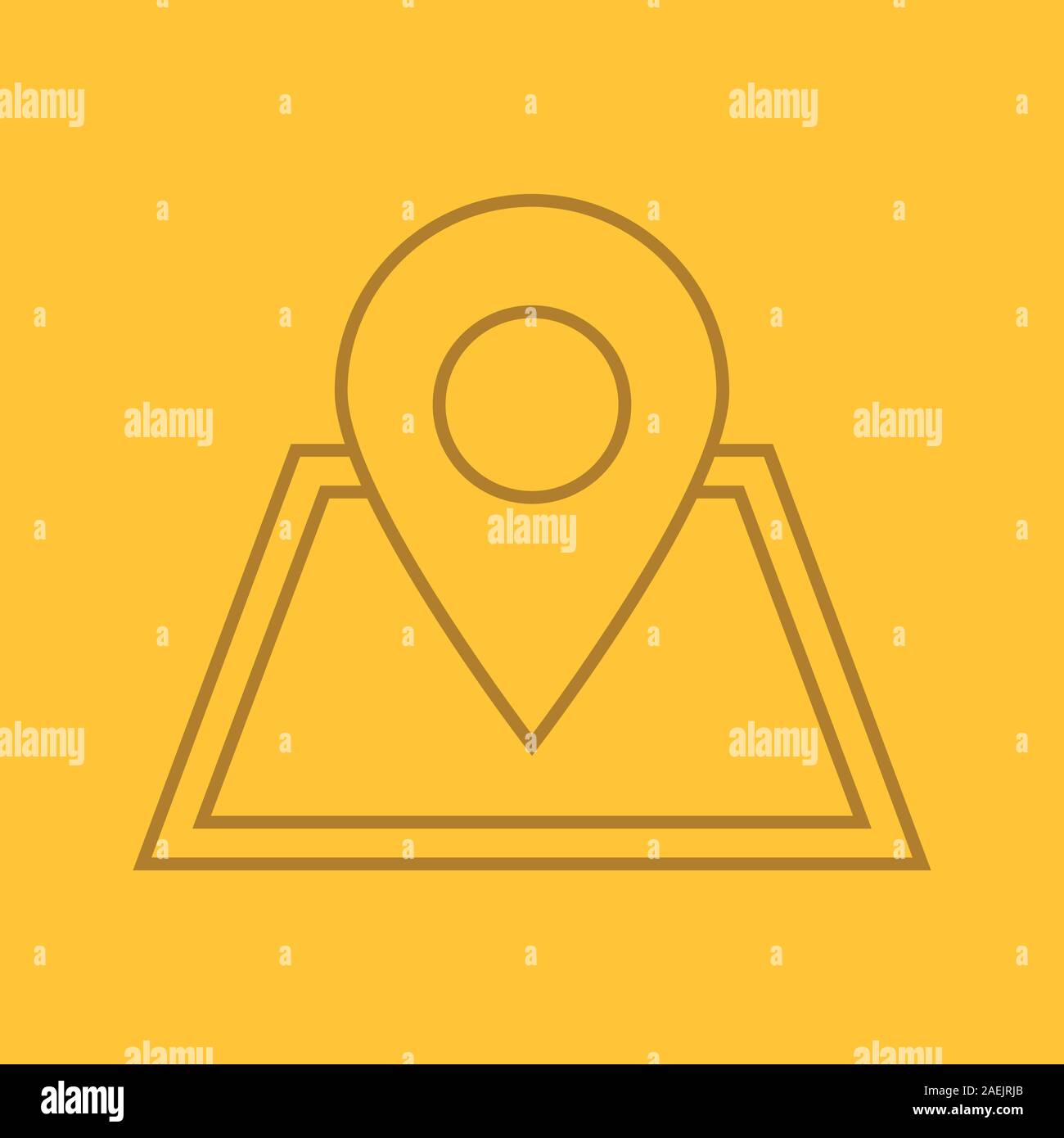 Building location pinpoint color linear icon. Real estate development ...