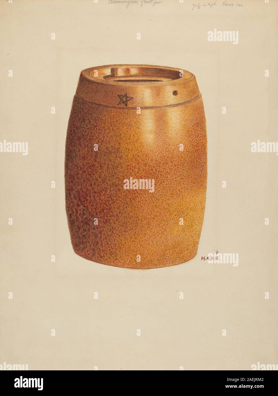 Margaret Stottlemeyer, Stone Fruit Jar with Star, c 1936 Stone Fruit ...