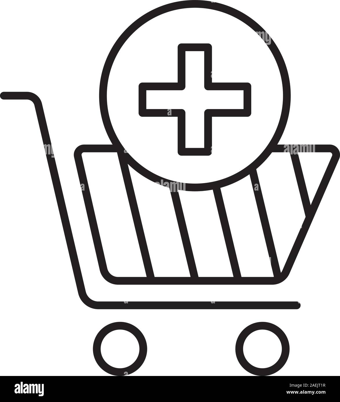 Drugstore shopping linear icon. Pharmacy. Thin line illustration ...