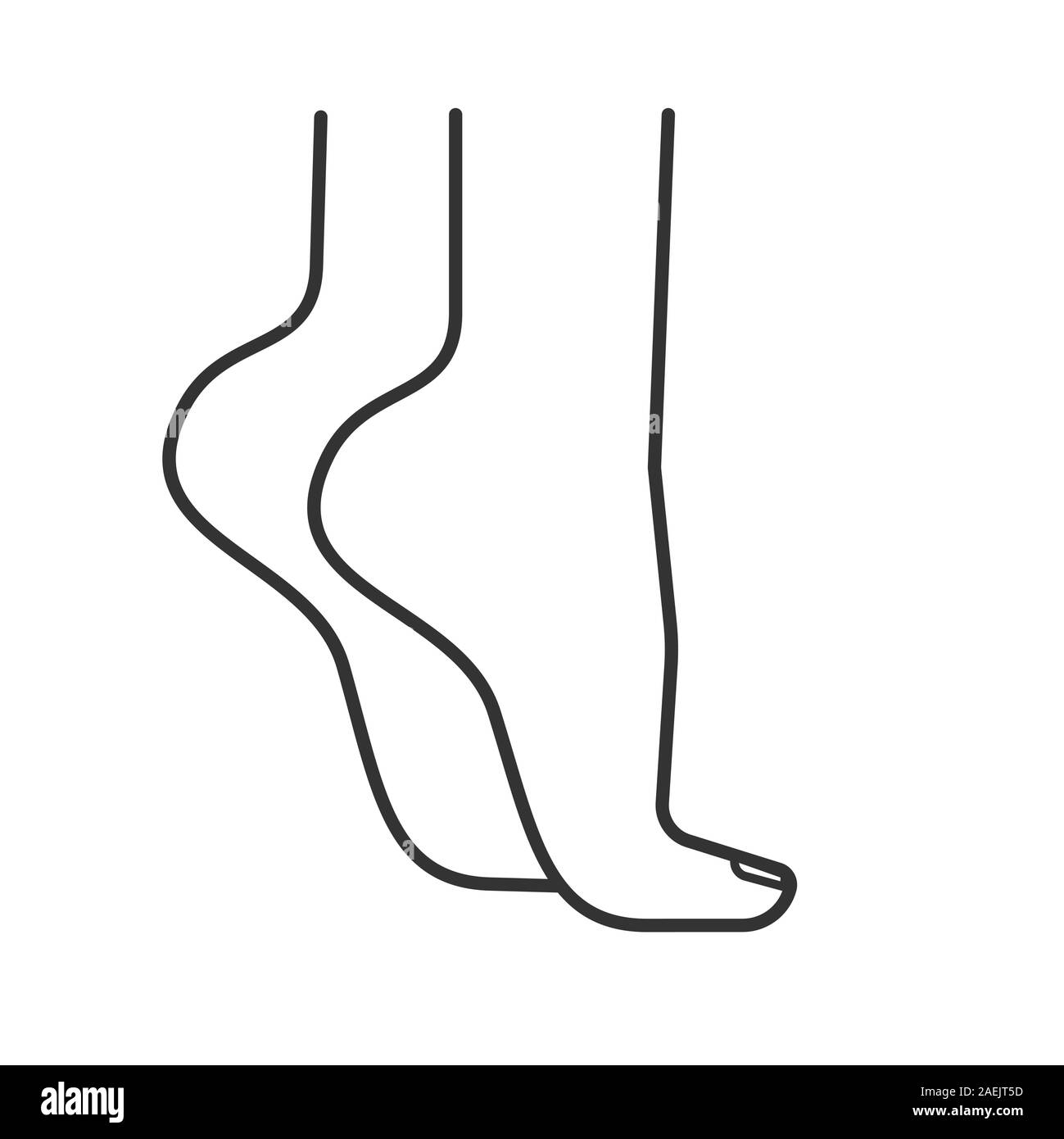 Feet woman standing on tiptoe Stock Vector Images - Alamy