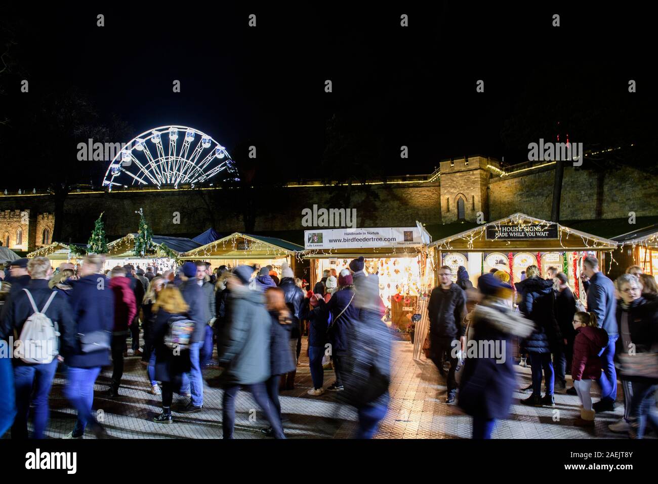 The Lincoln Christmas Market stalls inside the grounds of Lincoln ...