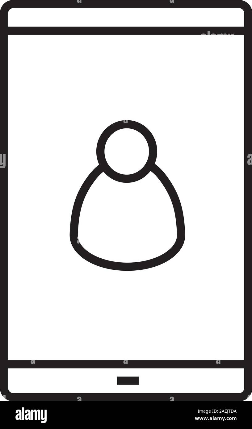 Smartphone contact linear icon. Thin line illustration. Smart phone ...