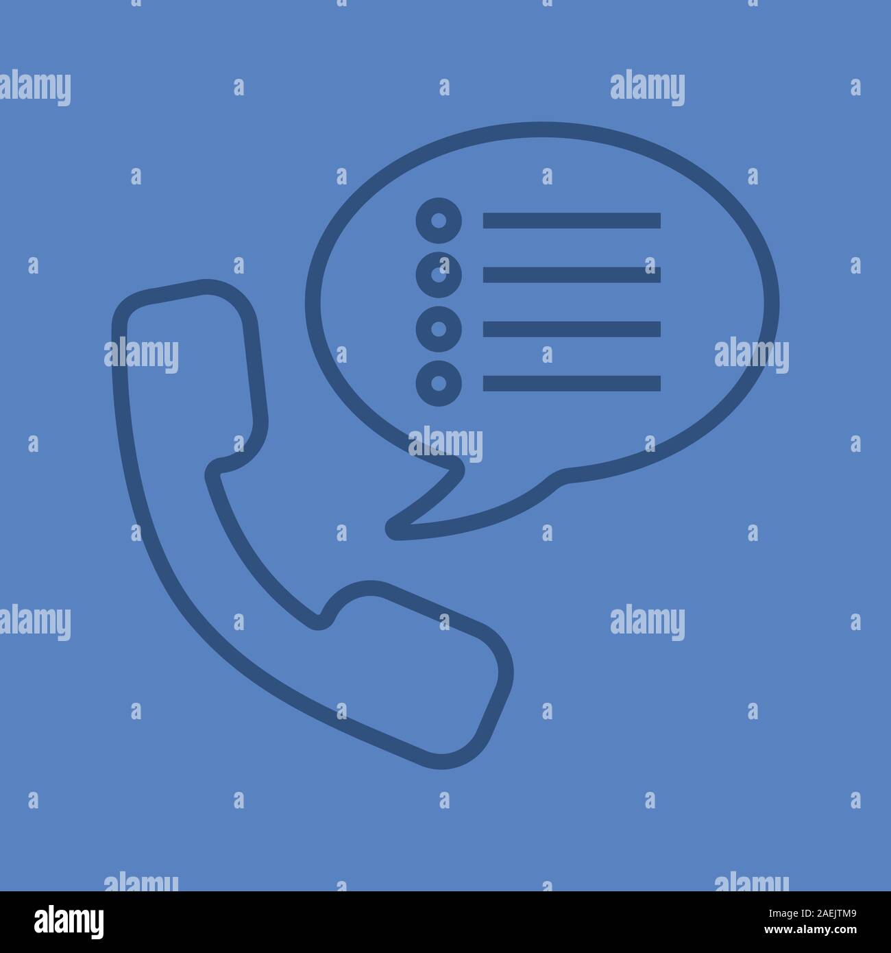 Phone settings color linear icon. Handset with preferences inside ...