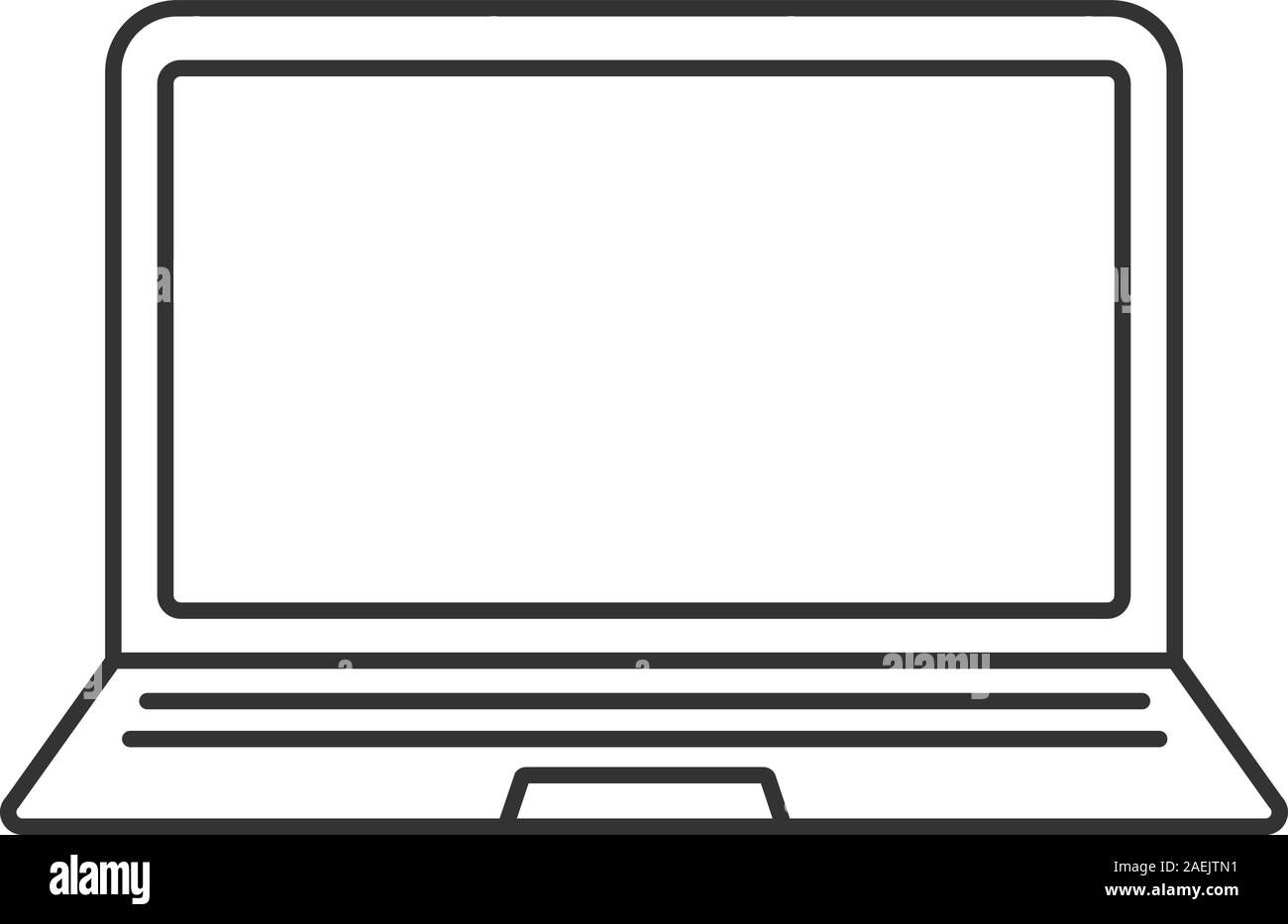 Laptop linear icon. Thin line illustration. Notebook contour symbol ...