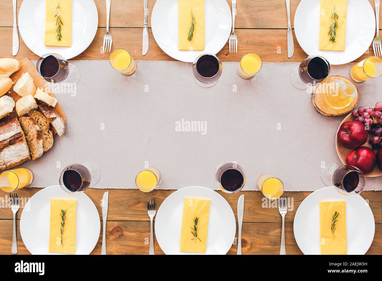 Laid table for lunch Stock Photo - Alamy