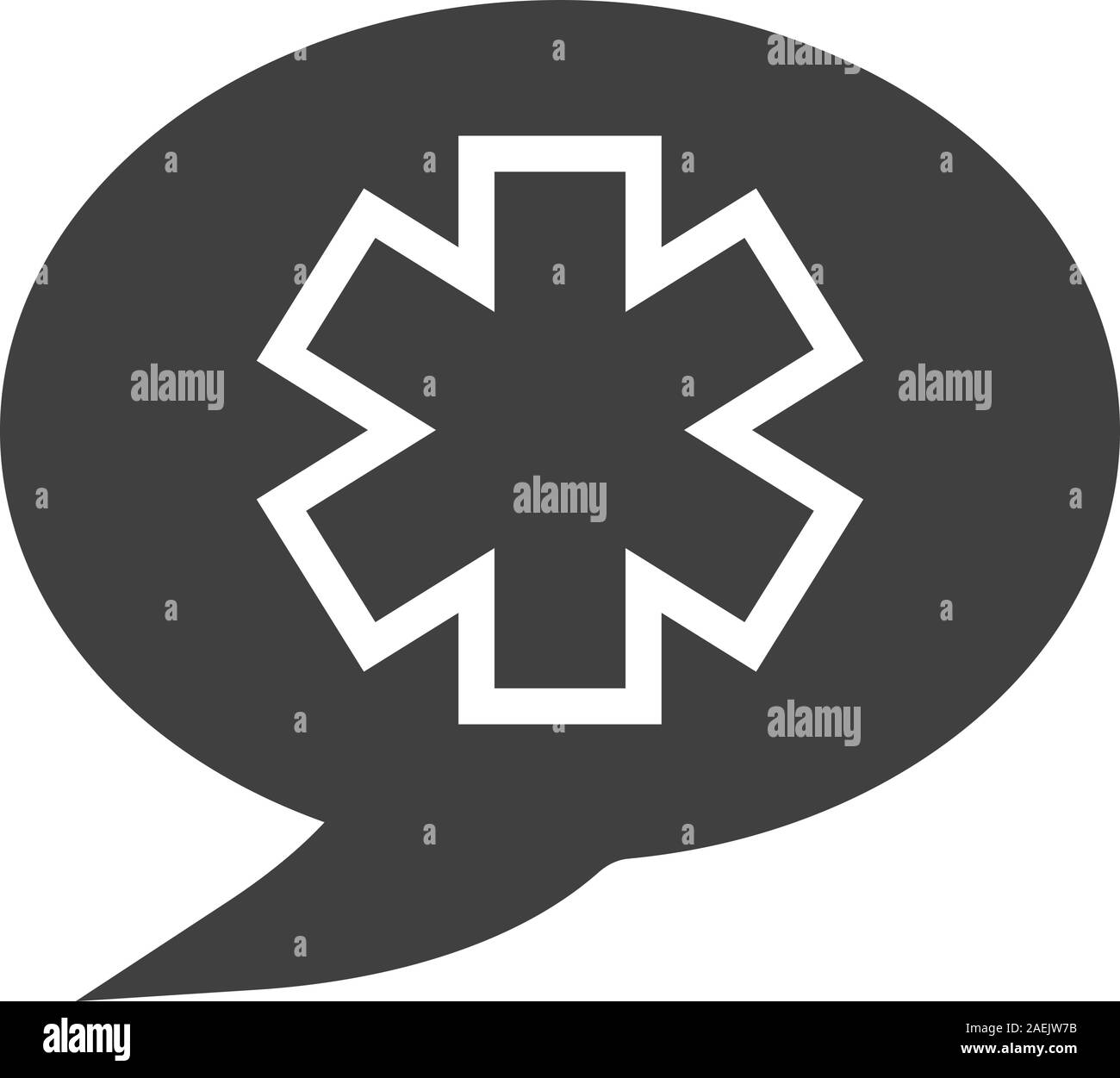 Talk about medicine glyph icon. Silhouette symbol. Chat box with star ...