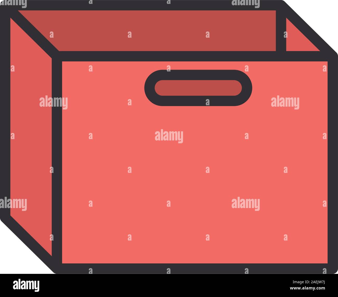 red cardboard box with handles icon on white background vector ...