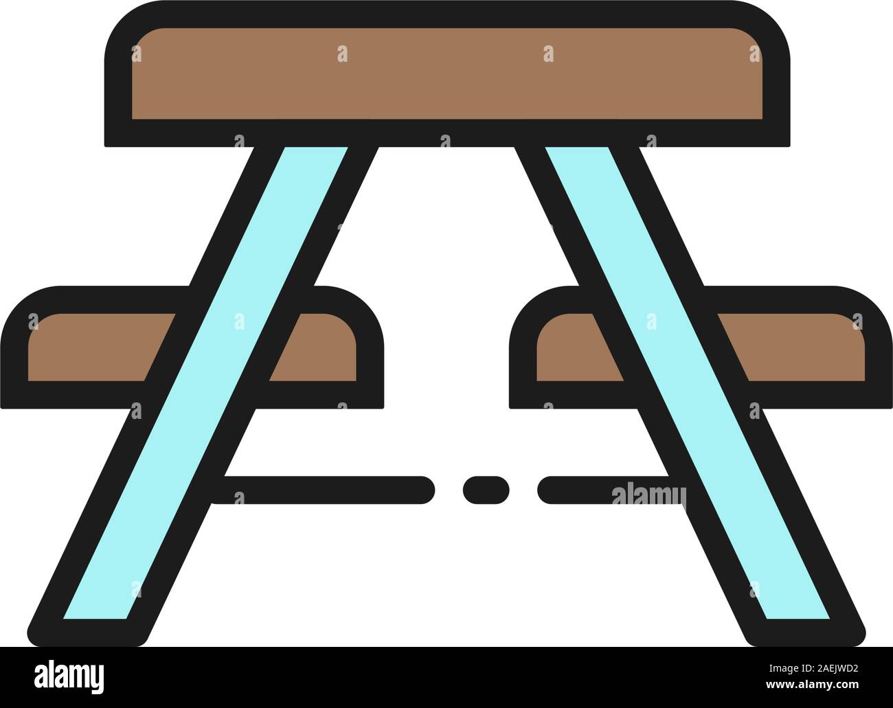 Picnic table and benches Stock Vector Images - Alamy