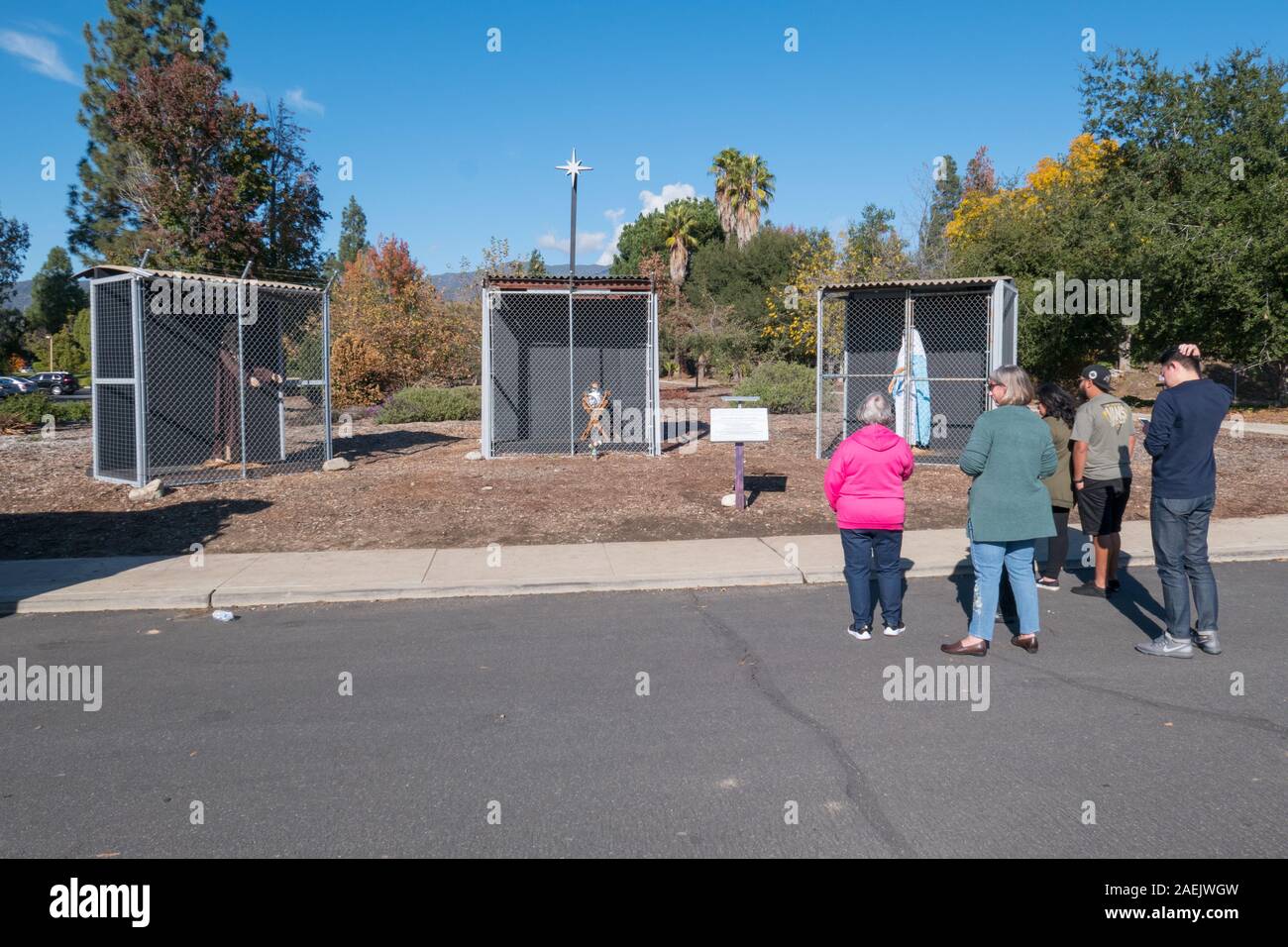 Claremont 9 December 2019 - Nativity scene with baby Jesus, Mary and ...