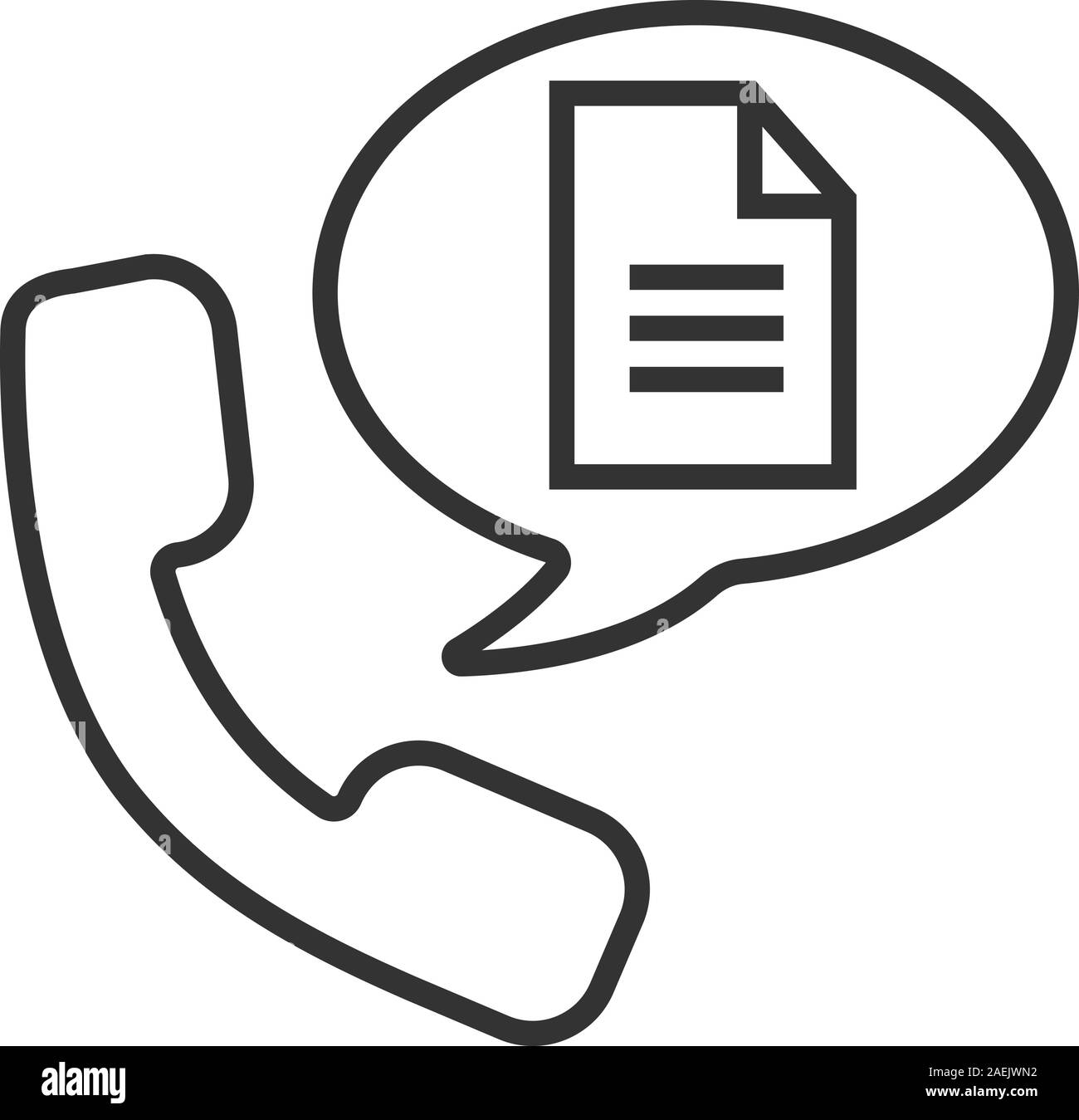 Phone call for instructions linear icon. Thin line illustration ...