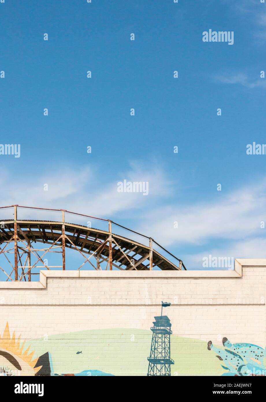 Cyclone the wooden roller coaster at Coney Island Brooklyn New York ...