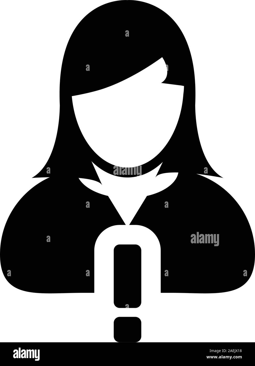 Notification icon vector female Cut Out Stock Images & Pictures - Alamy