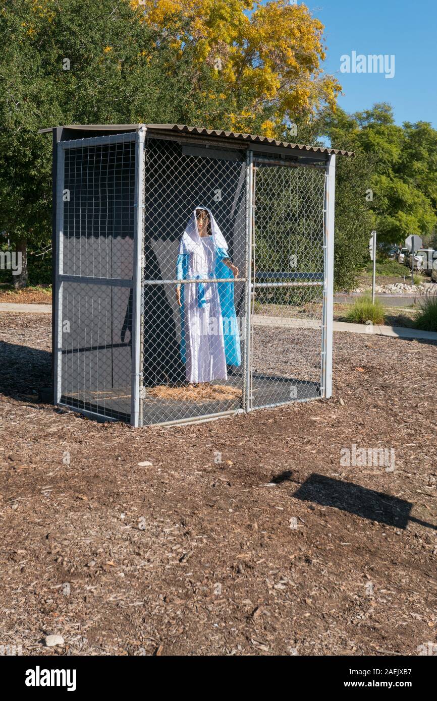 Claremont 9 December 2019 - Nativity scene with baby Jesus, Mary and ...