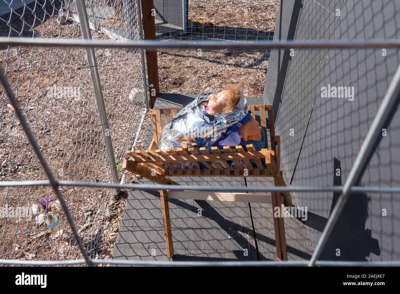 Claremont 9 December 2019 - Nativity scene with baby Jesus, Mary and ...