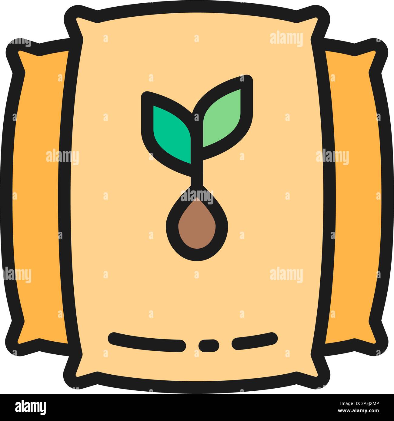 Vector bag with seeds, harvest flat color line icon Stock Vector Image & Art - Alamy