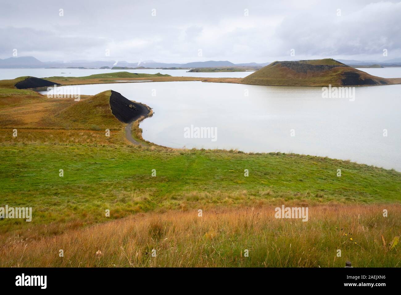 Volcanic cones and craters, Lake Myvatn, Iceland Stock Photo - Alamy