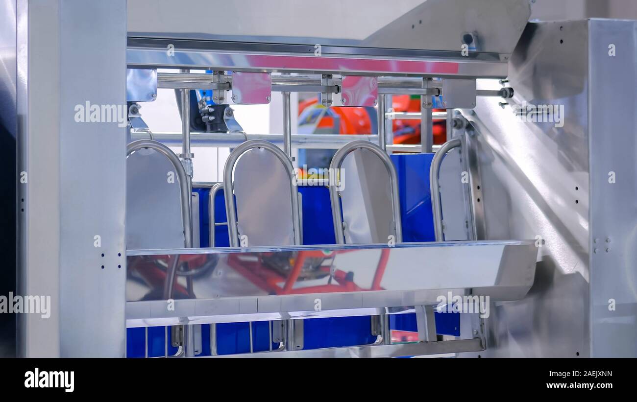 Automatic feeding system for dairy cows at agricultural animal ...