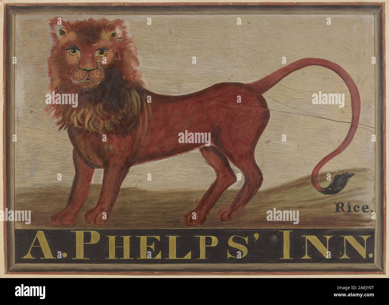 Martin Partyka's Red Lion Inn sign, circa 1939, is a painted wooden ...