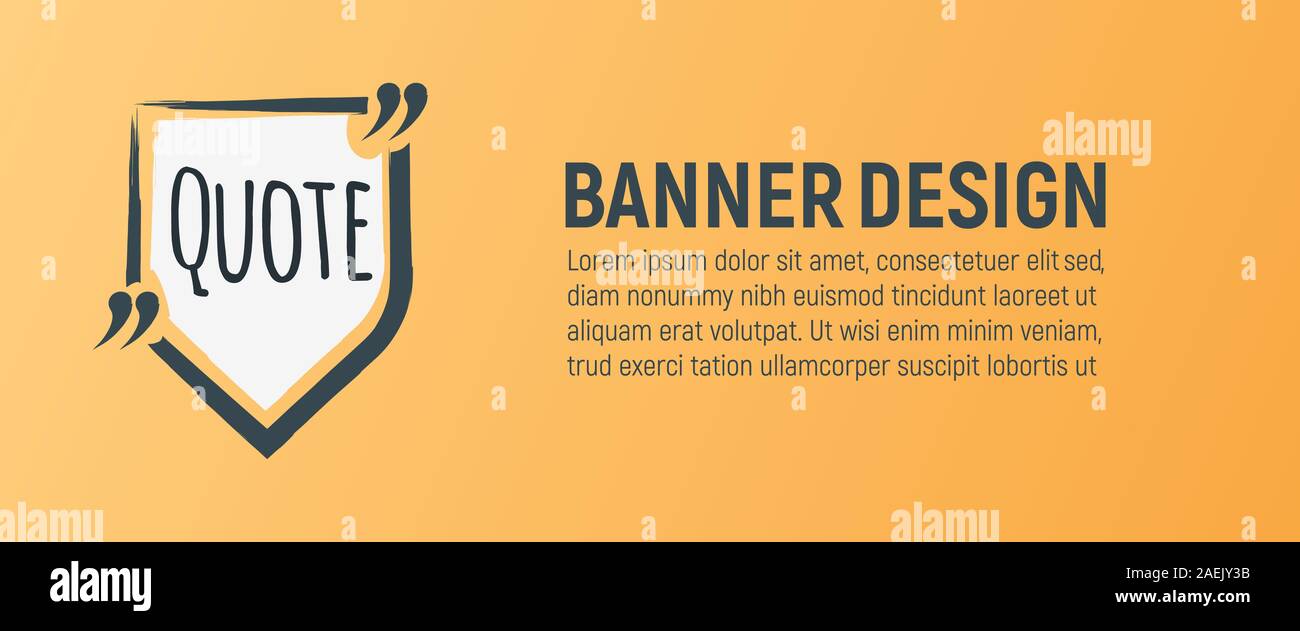 Quote Blank Banner. Icon and Label on Orange Background in Box ...