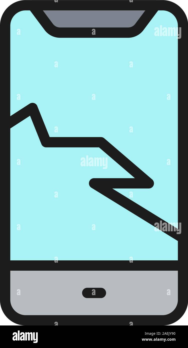 Mobile cracked screen Stock Vector Images - Alamy