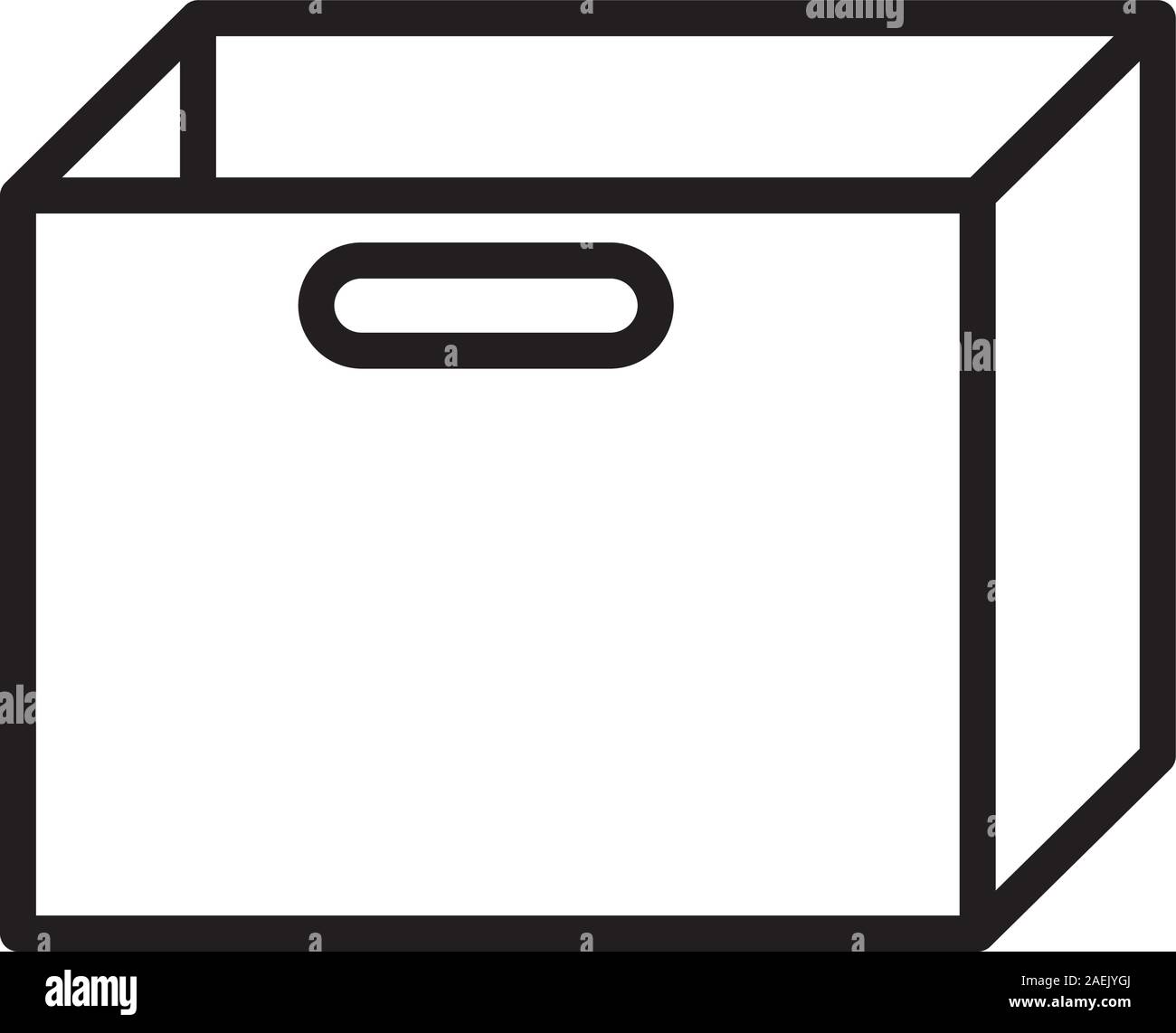 cardboard box with handles icon on white background vector illustration ...