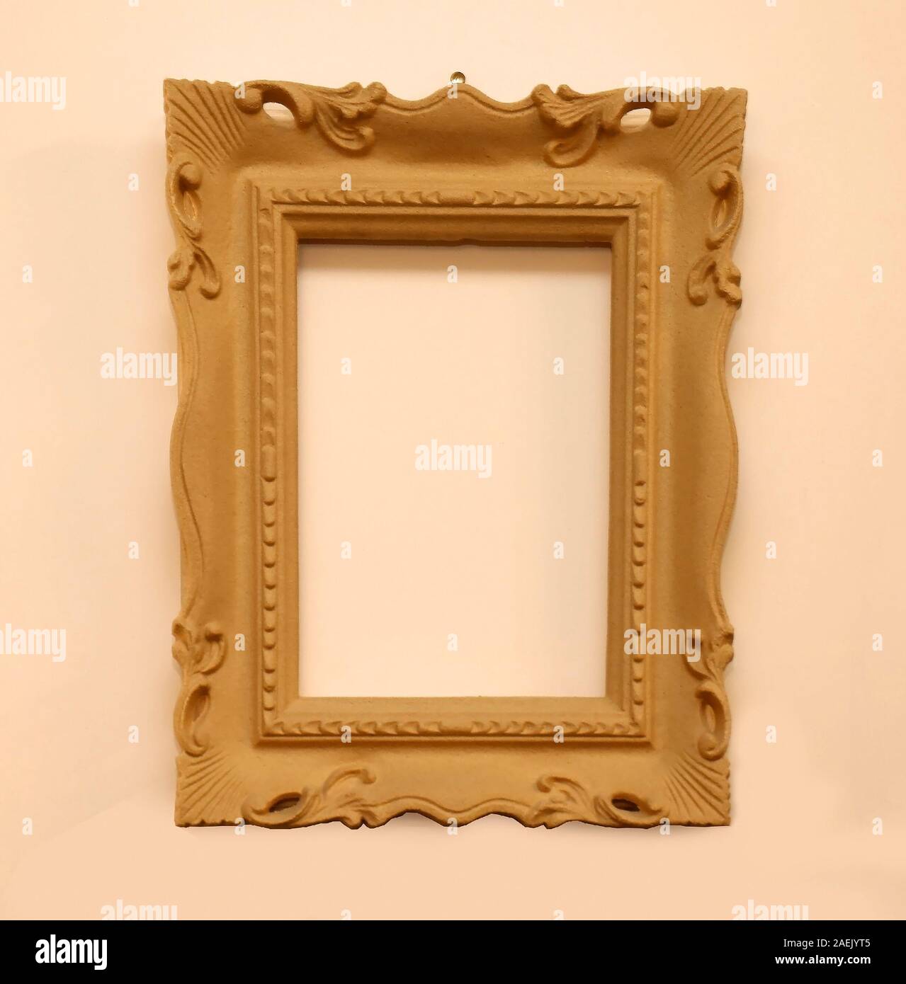 Retro sepia color wooden frame on interior wall Stock Photo - Alamy