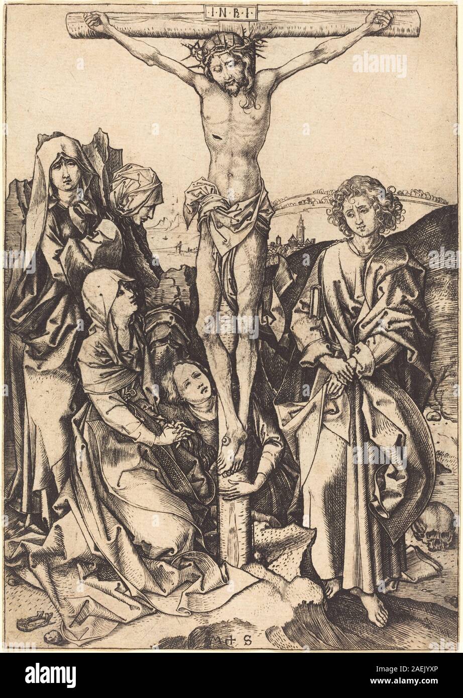Martin Schongauer, The Crucifixion, c 1480 The Crucifixion; circa 1480 date Stock Photo - Alamy