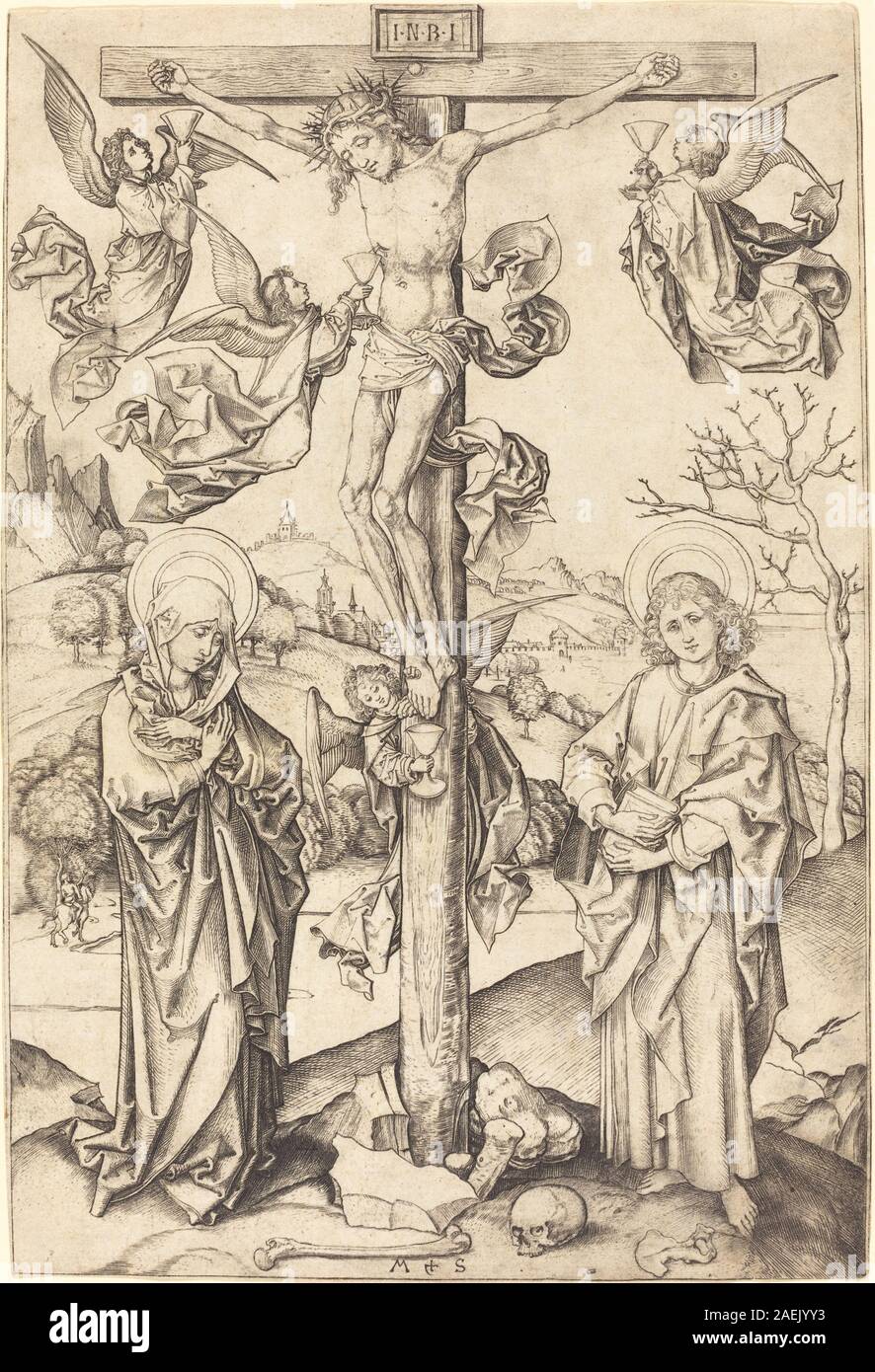 Martin Schongauer's engraving illustrates the Crucifixion of Christ ...