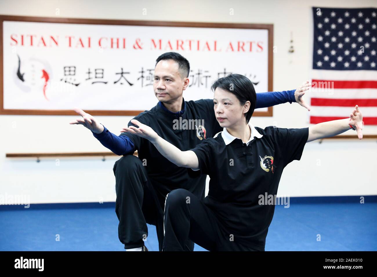 New York, USA. 20th Nov, 2019. Chen Sitan (L) and his wife Lin Xu ...
