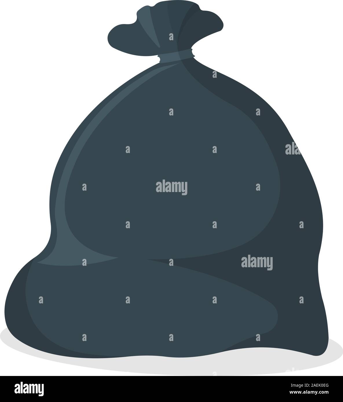 Trash Bag Icon. Black Garbage Bag on white Background. Symbol, Icon and ...