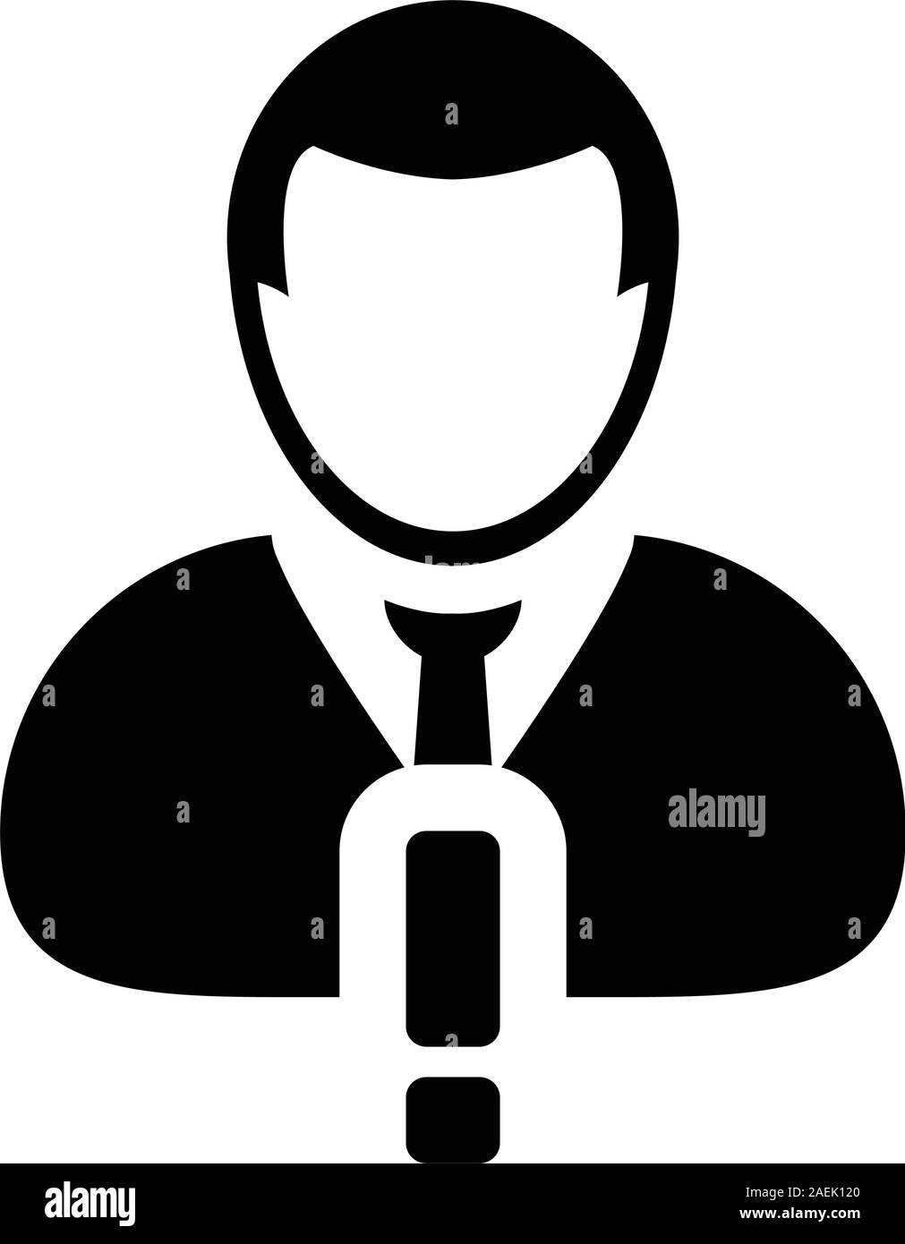 Notification icon vector male person profile avatar symbol with alert ...