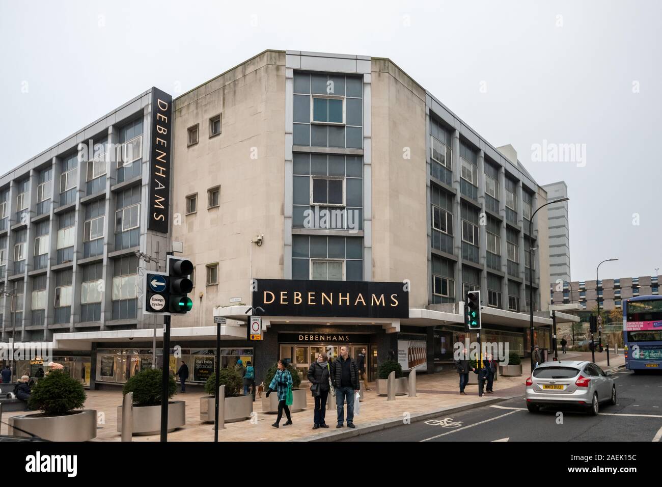 Sheffield, UK - 30th November 2019: The front of the old debenhams ...