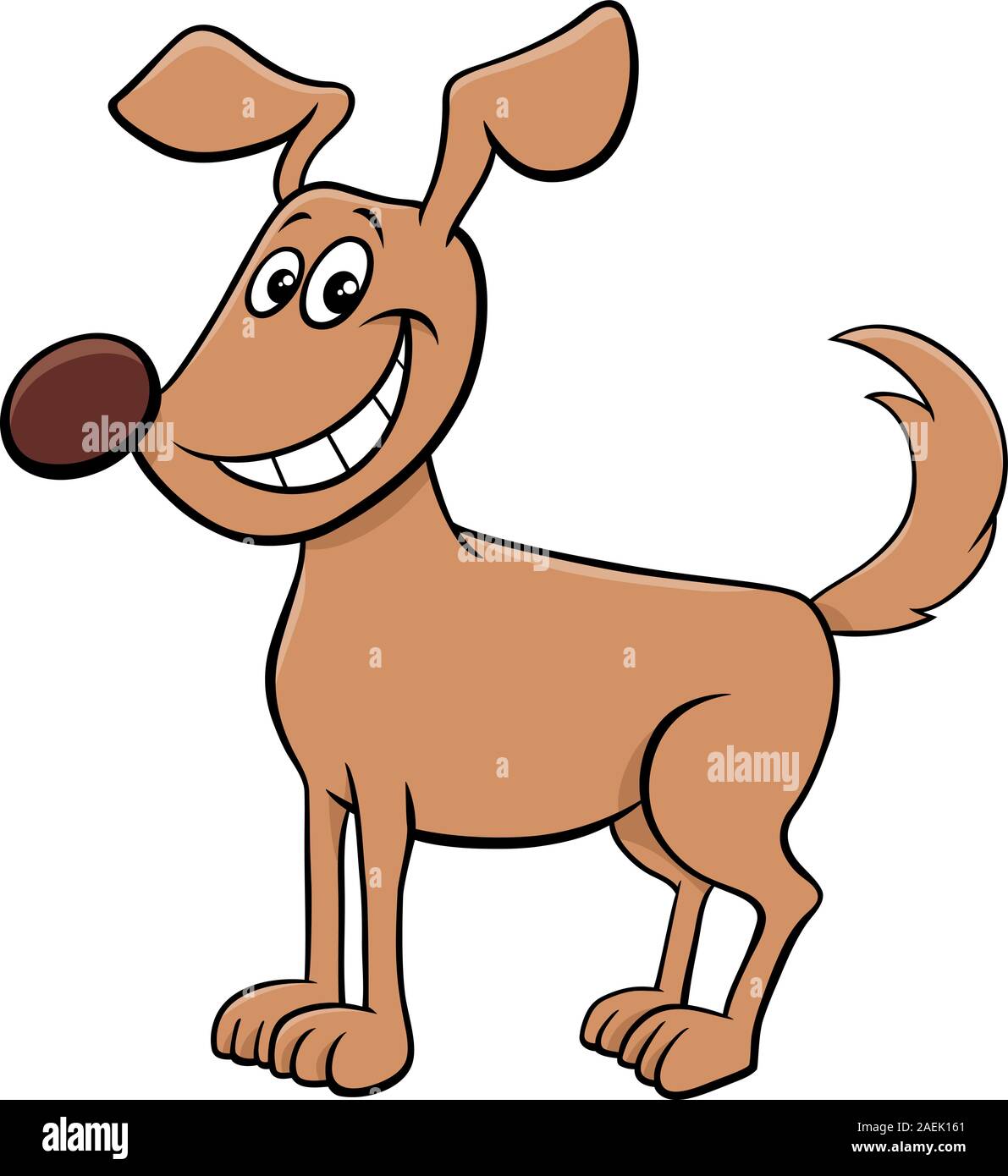 Cartoon Illustration of Happy Dog or Puppy Comic Animal Character Stock ...