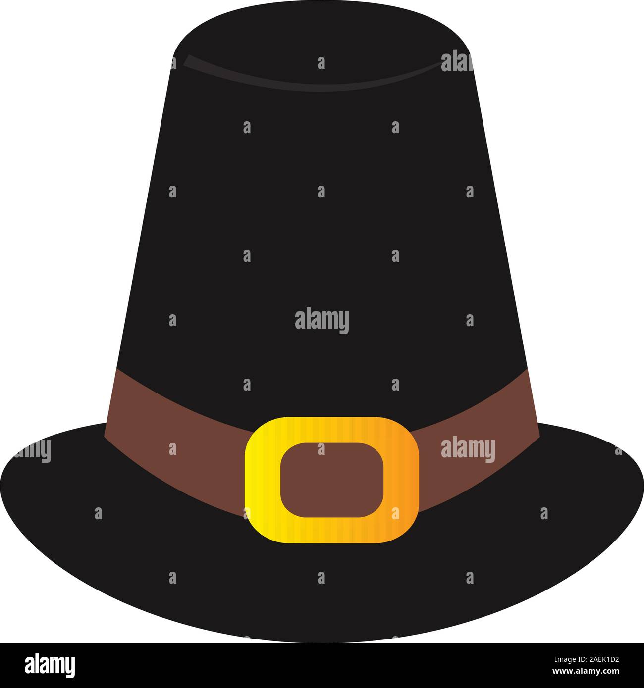 Pilgrim hat icon. Thanksgiving season - Vector illustration Stock ...