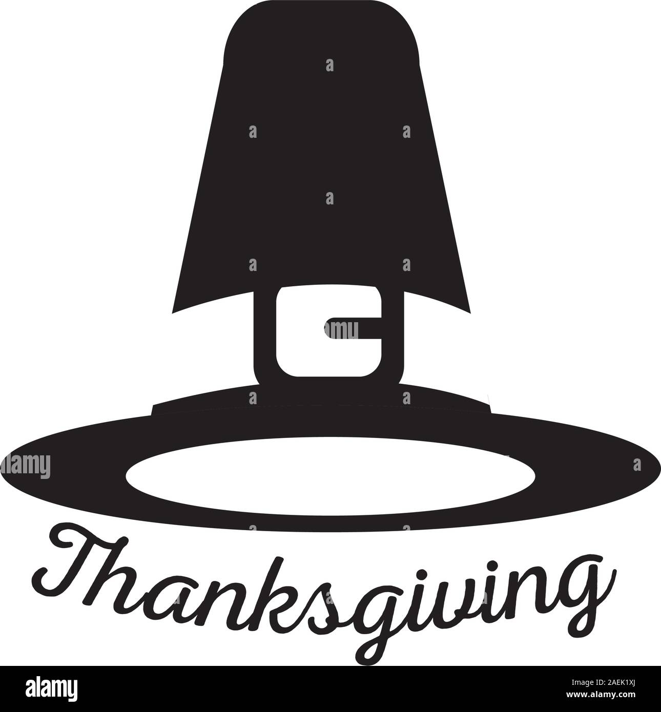 Silhouette of a pilgrim hat. Thanksgiving season - Vector illustration ...