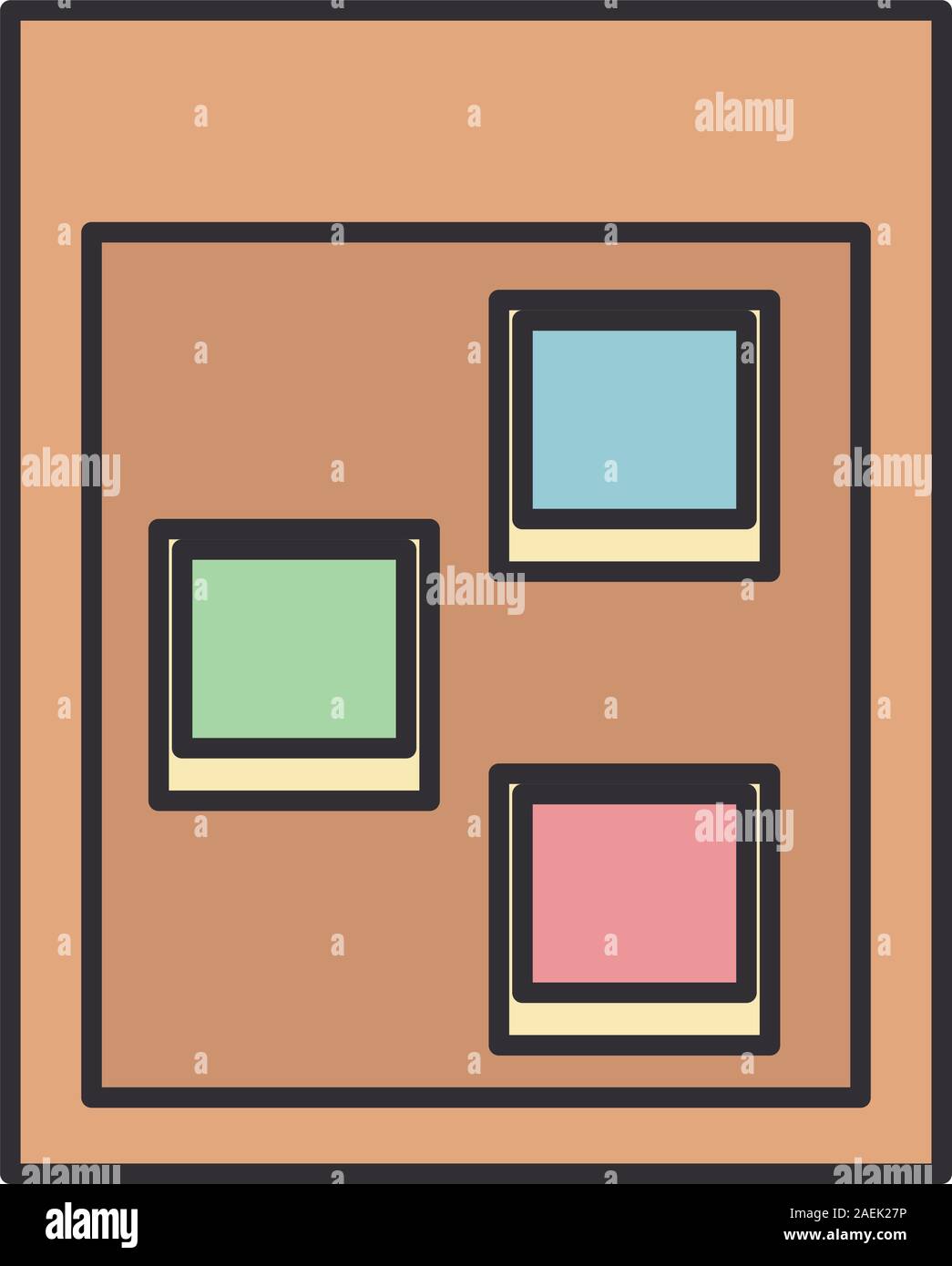 wooden board with note memo paper vector illustration Stock Vector ...