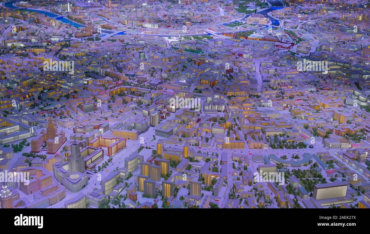 Interactive 3D city model of Moscow Stock Photo - Alamy