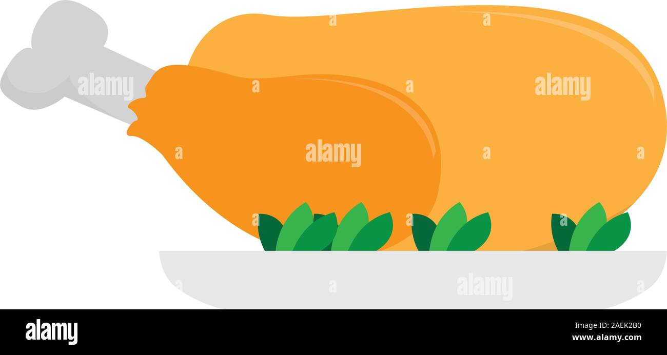 Roast turkey icon. Thanksgiving dinner - Vector illustration Stock ...