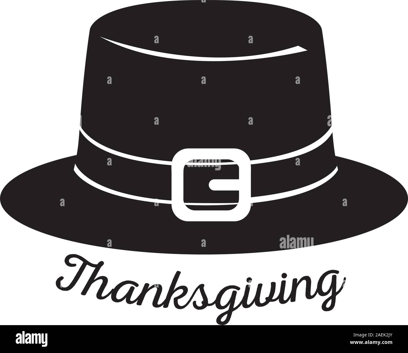 Silhouette of a pilgrim hat. Thanksgiving season - Vector illustration ...