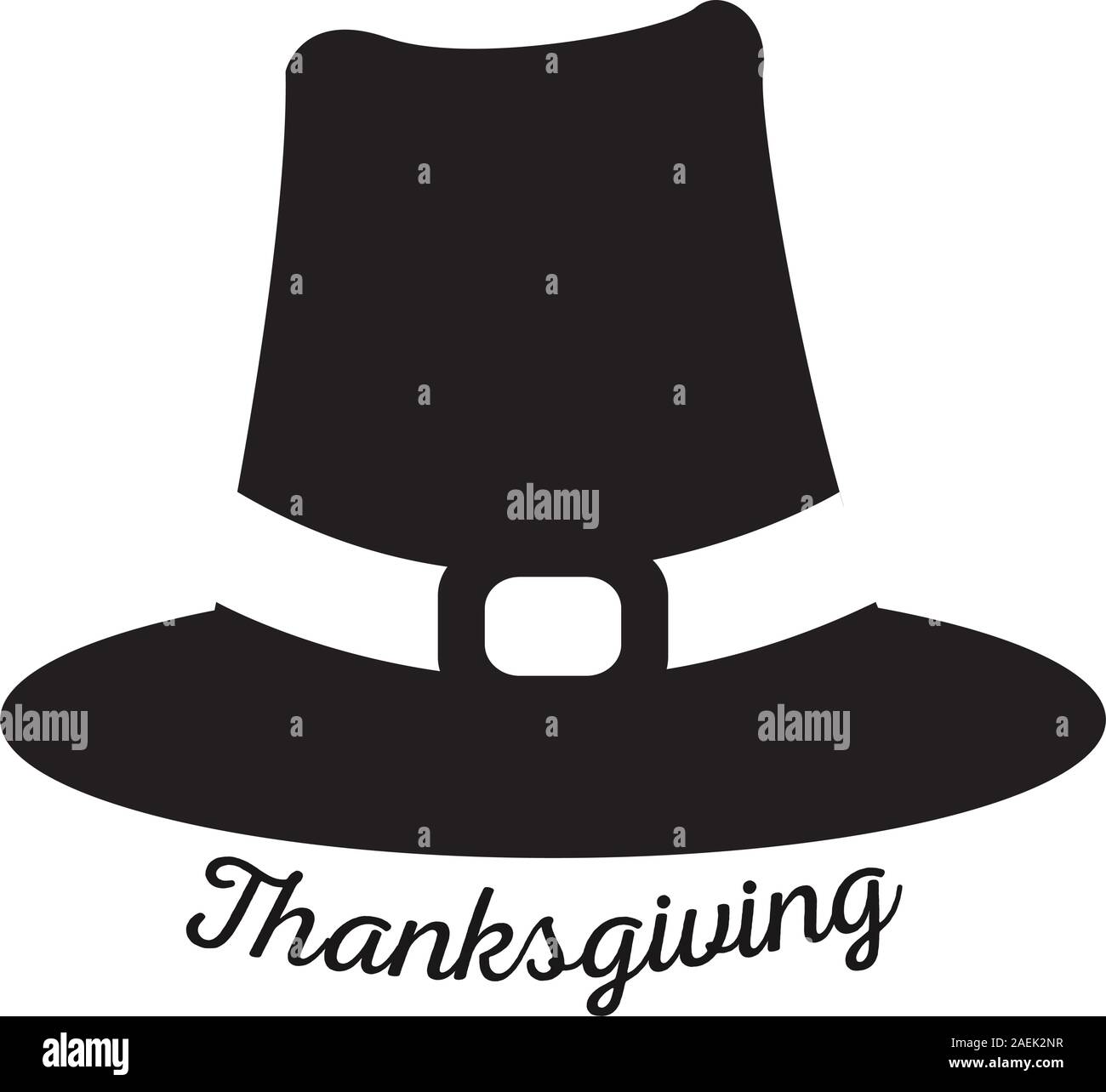 Silhouette of a pilgrim hat. Thanksgiving season - Vector illustration ...