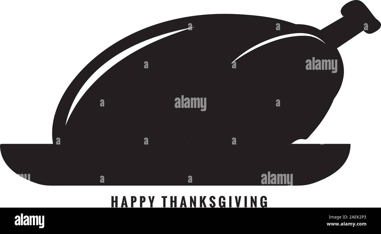 Silhouette of a roast turkey. Thanksgiving dinner - Vector illustration ...