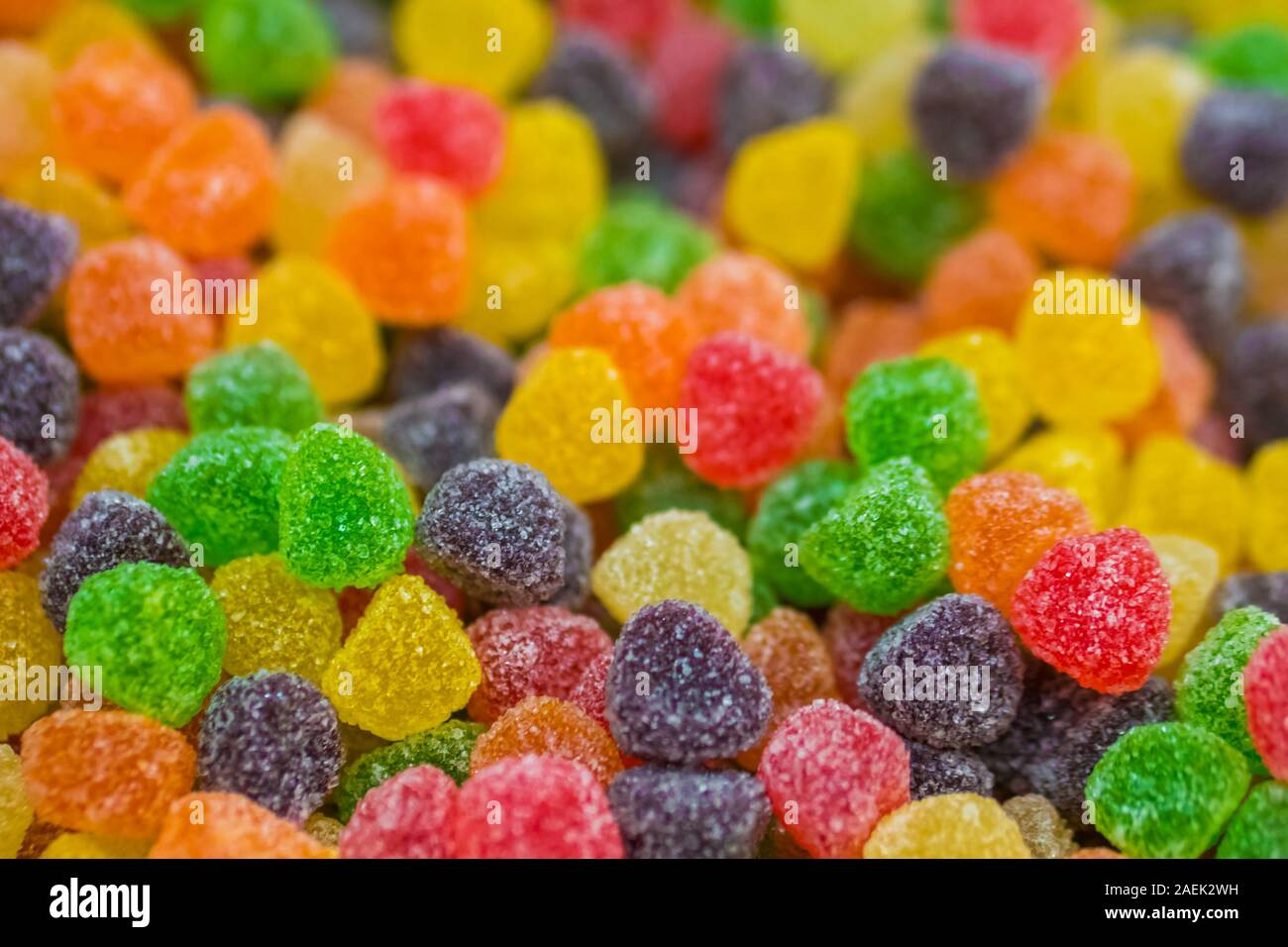 Assortment of colorful delicious marmalade jelly candies on counter of ...