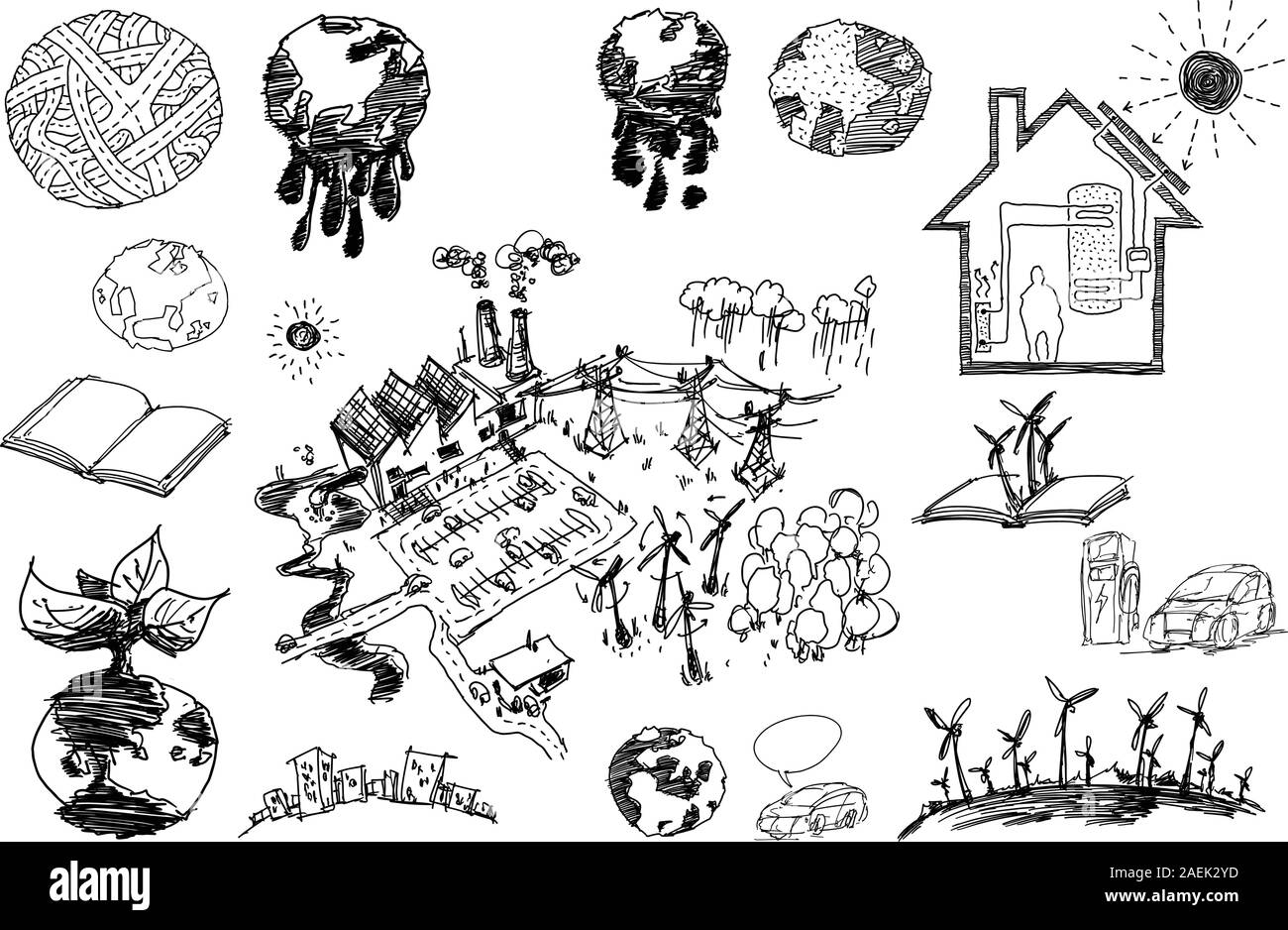 Planet pollution Stock Vector Images - Alamy