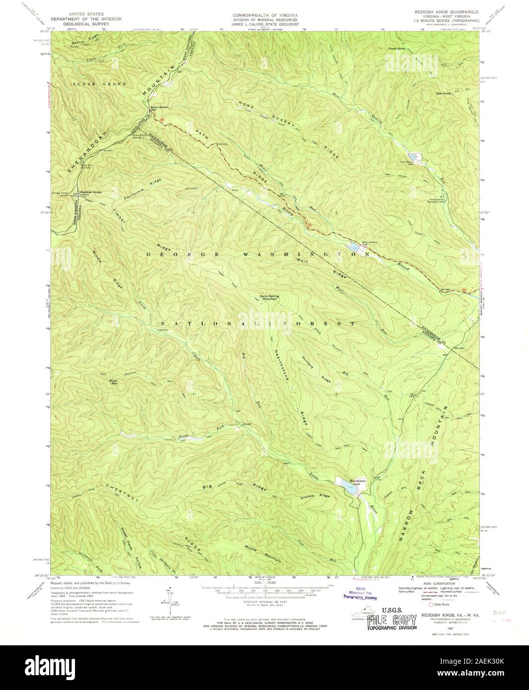 VA Reddish Knob 186458 1967 24000 Stock Photo - Alamy