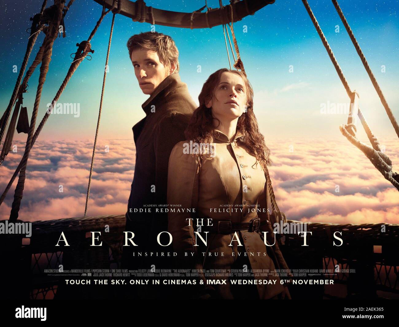 THE AERONAUTS, British poster, from left: Eddie Redmayne, Felicity ...