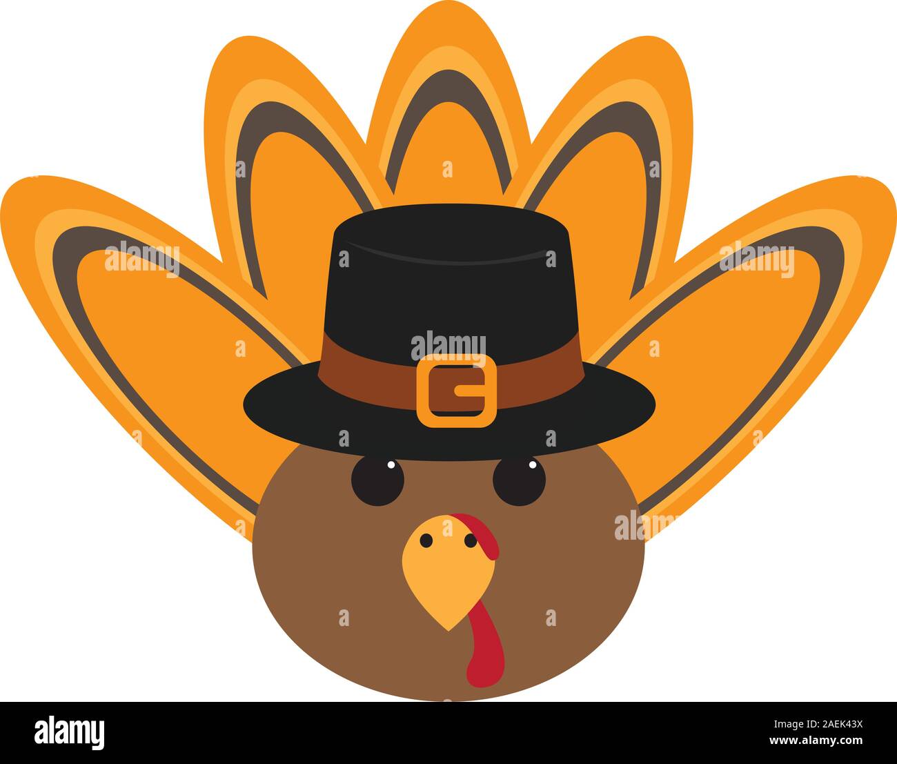 Cartoon icon of a turkey. Thanksgiving season - Vector Stock Vector ...