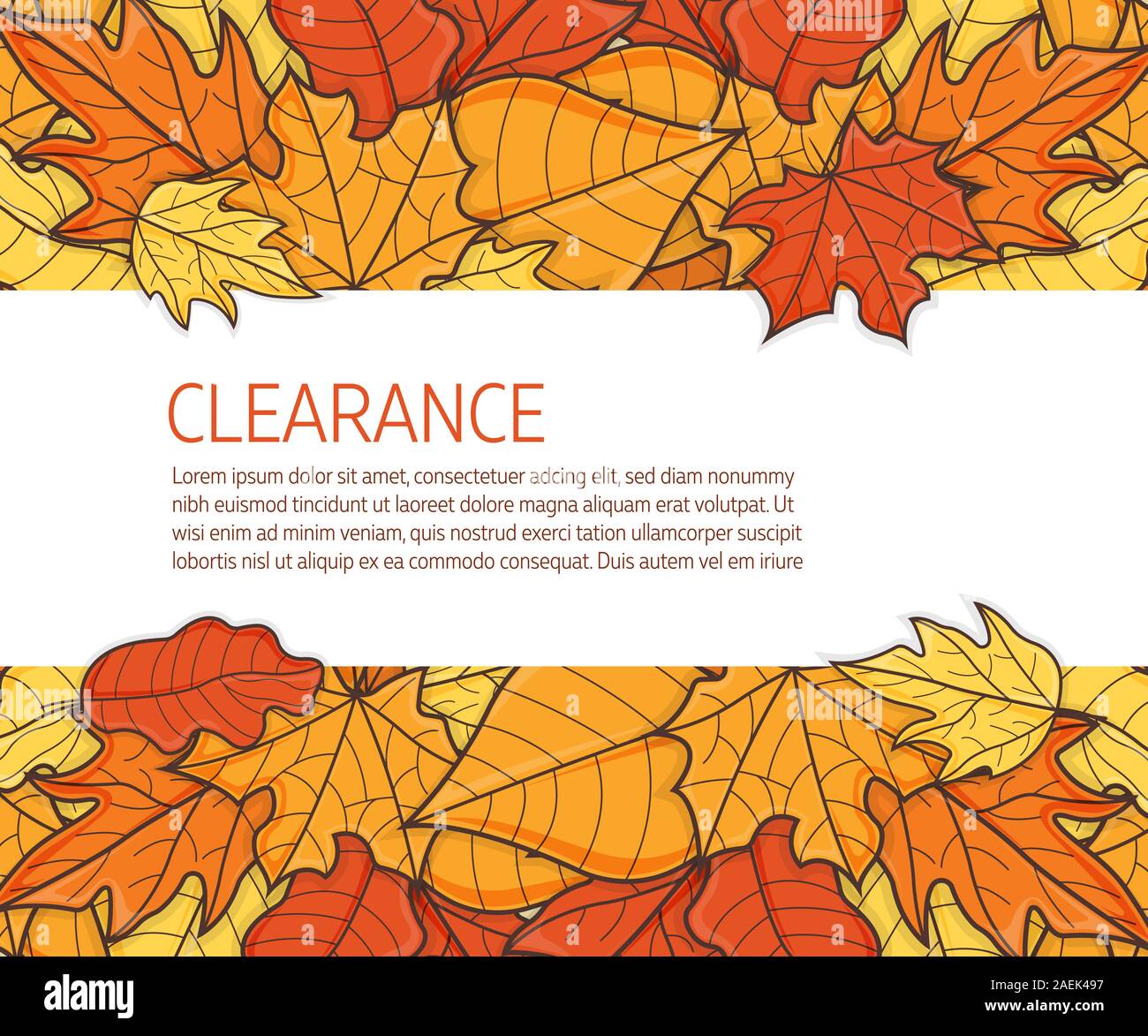 Sale and Clearance Concept Banner. Leaf Fall Background. Autumn Symbol ...