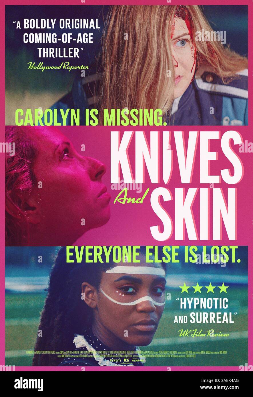 KNIVES AND SKIN, US poster, from top: Grace Smith, Audrey Francis ...