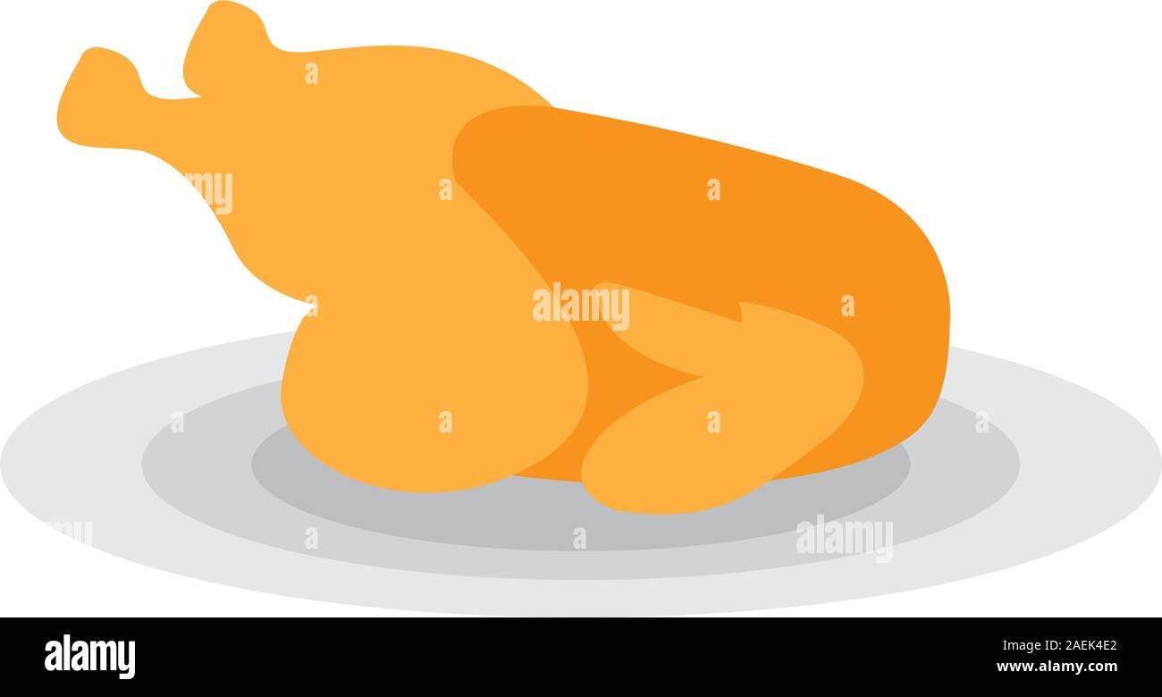 Roast turkey icon. Thanksgiving dinner - Vector illustration Stock ...